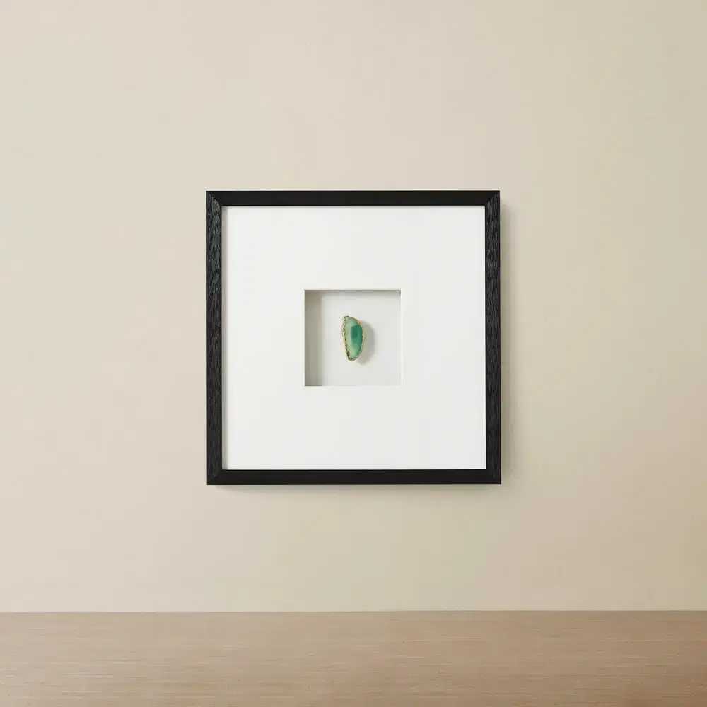 Metallic Grey Stones Shadow Box With Black Frame | Koala Living