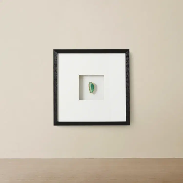 Metallic Grey Stones Shadow Box With Black Frame | Koala Living