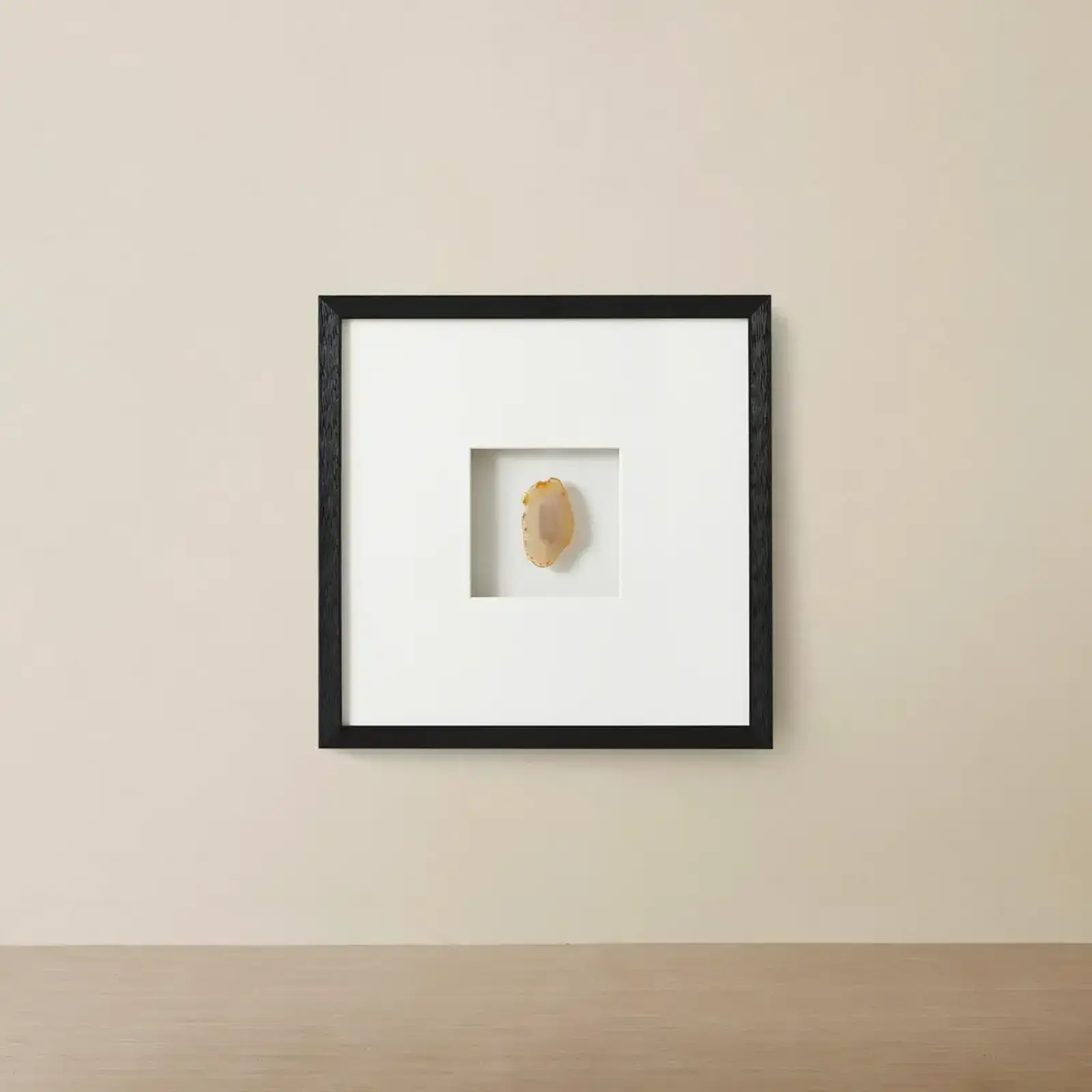 Blue Storm Stone Shadow Box With Black Frame