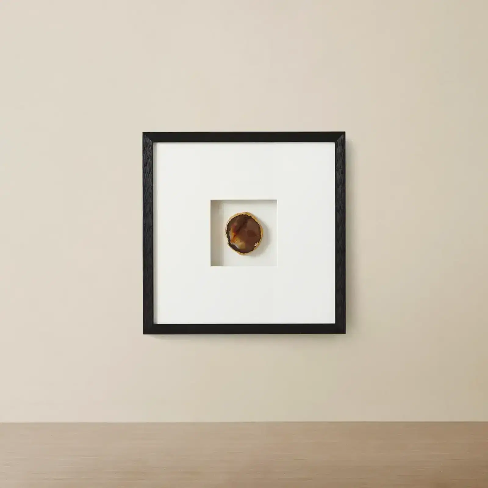 Blue Storm Stone Shadow Box With Black Frame