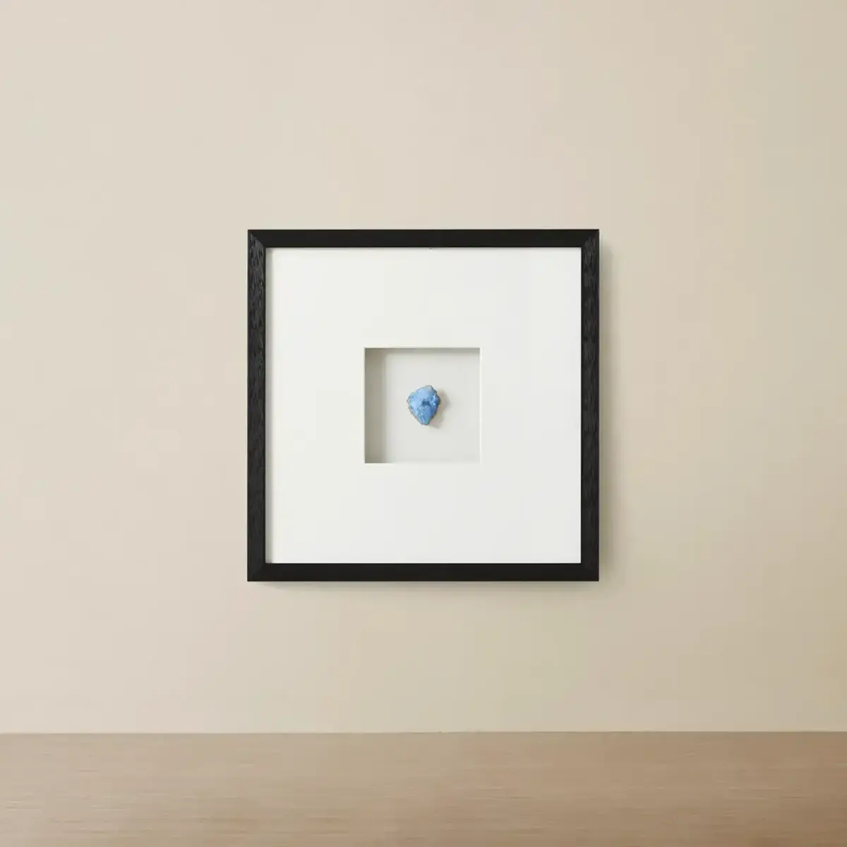 Aegean Blue Crystal Shadow Box With Black Frame