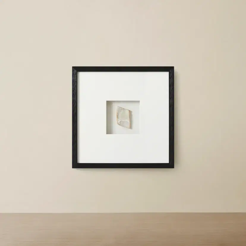 Blue Storm Stone Shadow Box With Black Frame