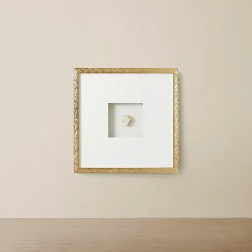 Tri-coloured Agate Shadow Box With Gold Frame | Koala Living