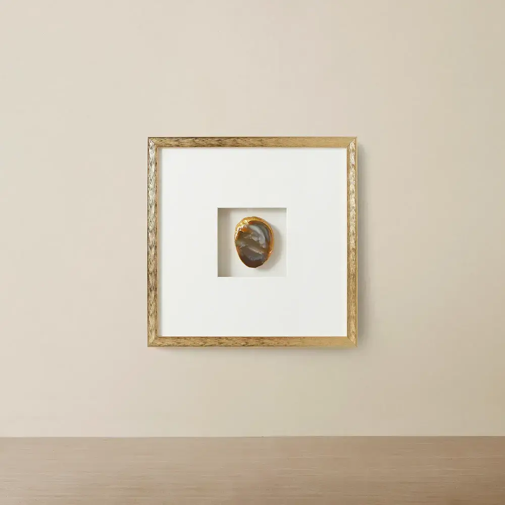 Tri-coloured Agate Shadow Box With Gold Frame | Koala Living
