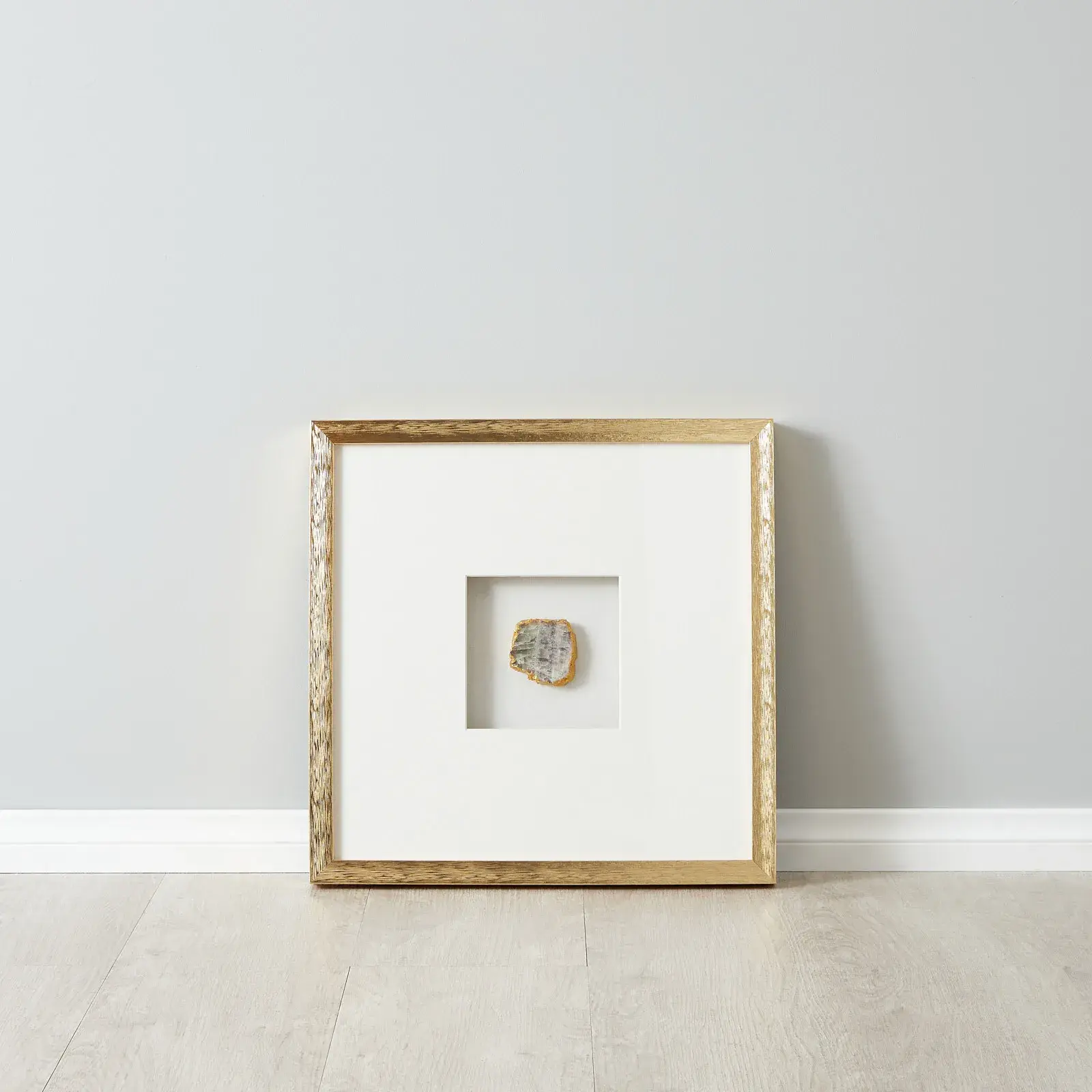 Aegean Blue Crystal Shadow Box With Gold Frame