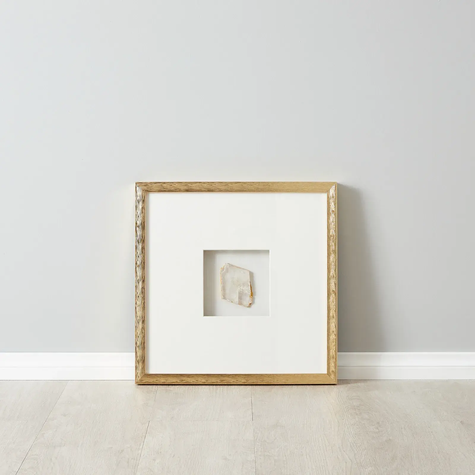 Blue Storm Stone Shadow Box With Gold Frame