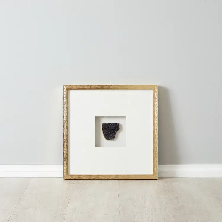 Blue Storm Stone Shadow Box With Gold Frame