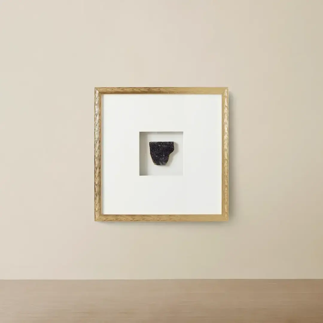 Blue Storm Stone Shadow Box With Gold Frame