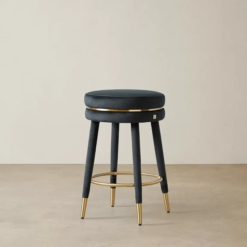 Hailey Tuscan Brown Vegan Leather 67cm Counter Stool - Brushed Bronze ...