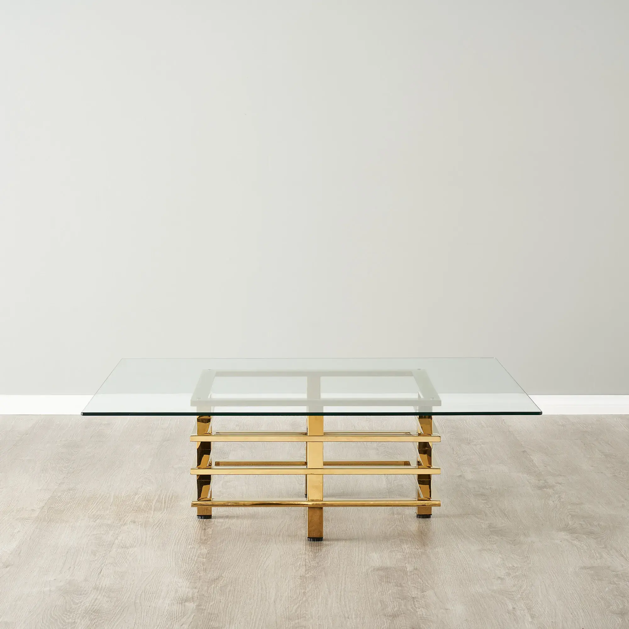 Clarette Gold Side Table - Clear Glass Top