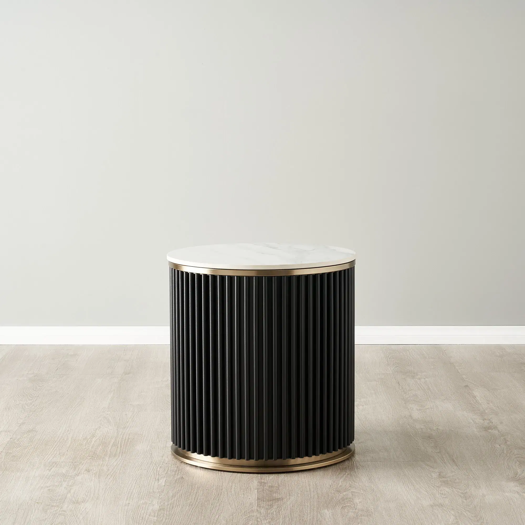 Archie White Sintered Stone Rectangular Dining Table - Matte Black Legs ...