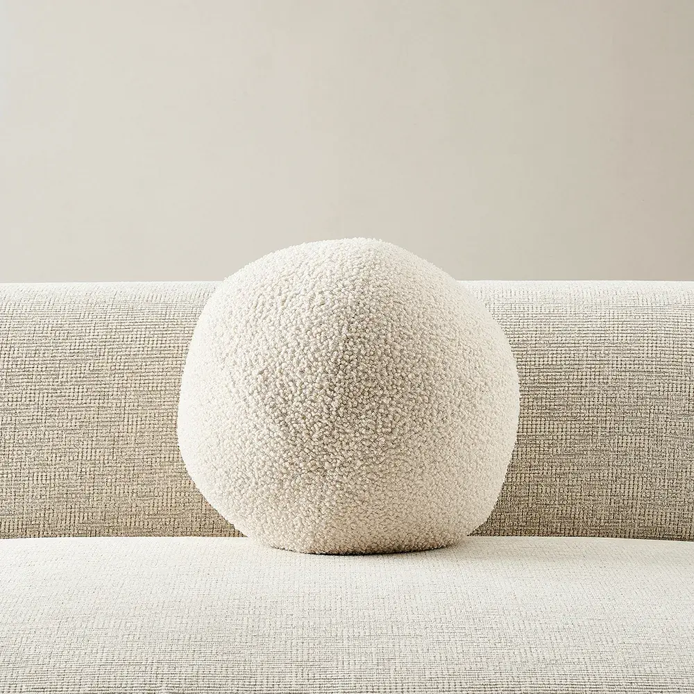 Alora Cream Turrel Fabric Ball Cushion 27cm | Koala Living