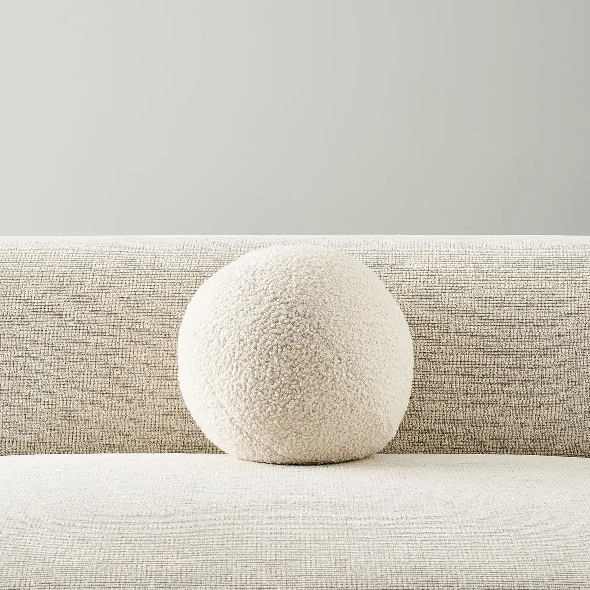 Alora Cream Turrel Fabric Ball Cushion 31cm