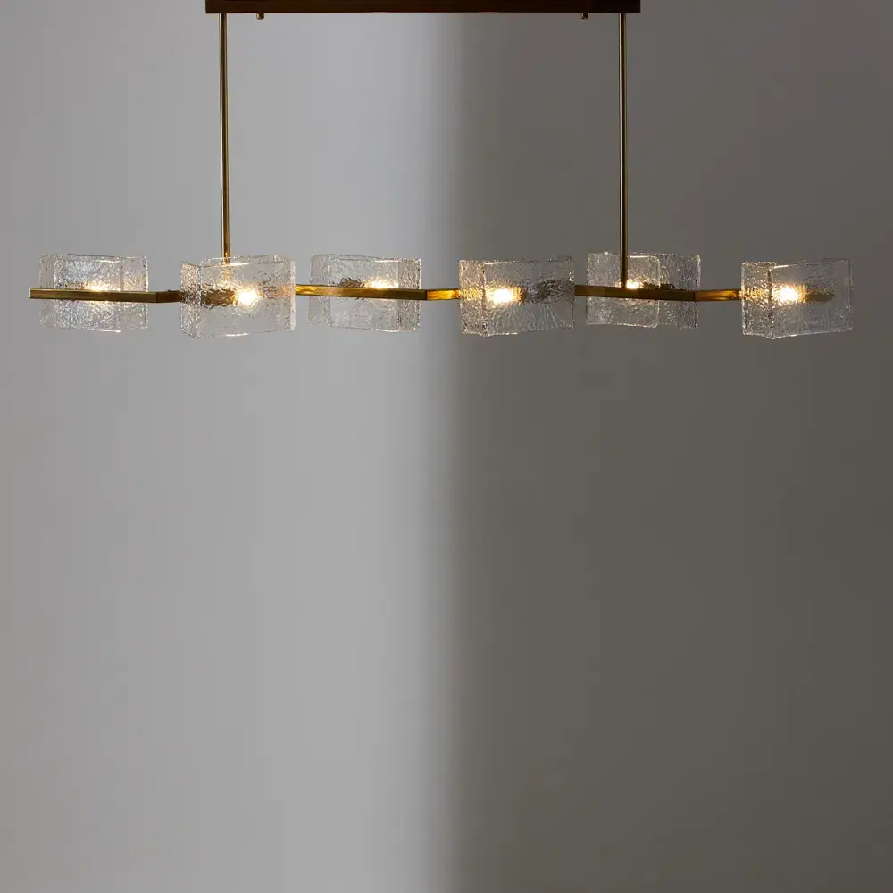 Minda Brushed Gold Glass Chandelier | Koala Living