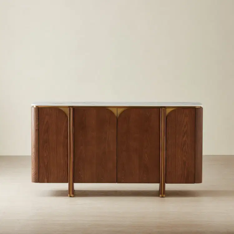 Portobello Pandora Brown Sintered Stone Top Dining Table - Toffee Brown ...